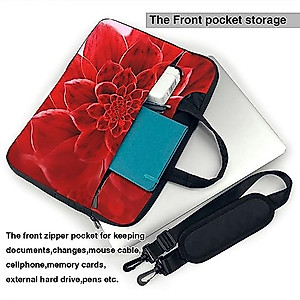 red flower Laptop Bag Men Women Computer Bag 15.6in Shoulder Messenger Bag Briefcase Business Work Bags Purse