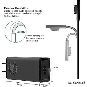 65W Surface Pro Charger Replacement for Microsoft Surface Pro 3/4/5/6/7/7+/8/9/X Power Supply Adapter,Compatible for Surface Laptop 1/2/3/4/5 Surface Go/2/3 Surface Book and Windows Laptop Charger