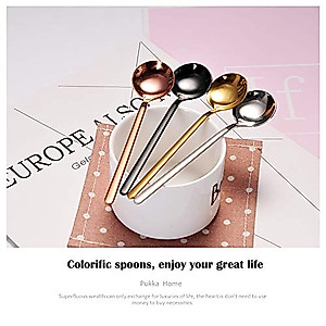 6 PCS Espresso Spoons 18/8 Stainless Steel, 5.2 Inches Vogue Mini Teaspoons Set for Stirring Coffee, Dessert Cake, Ice Cream, Soup, Antipasto Cappuccino, Frosted Handle, Sweejar (Gold)
