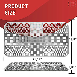 Extra Large Sink Protectors For Kitchen Sink - 25x13 Silicone Mat - Non-Slip Kitchen Mat - Kitchen Sink Accessories for Farmhouse Sink - Heat-Resistant Silicone Sink Mat