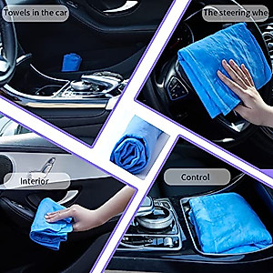 ZTFIAYUE Shammy Towel for Car Super Absorbent Drying Towel Car Soft Washing Cleaning Cloth Scratch Free Chamois Cloth for Car - 2 Pack Blue - 26" x 17"