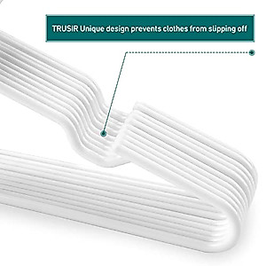 trusir Kids Hangers 60 Pack - 11. 5 Inch White Hangers for Closet - Toddler Hangers for Clost & Child Clothes for Clost - Ideal for Baby Standard Use (White)