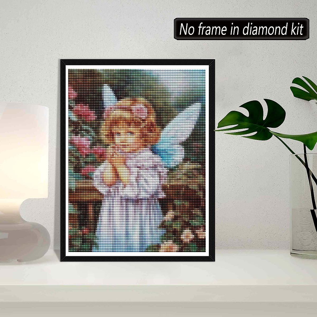 SKRYUIE 5D Angel Diamond Painting Kits - DIY Diamond Art Kits for Adults Girl, Full Round Drill - Crystal Cross Stitch - Adults Craft for Wall & Office Decor - 12x16inch