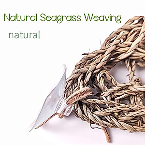 2 Pack Reptile Lizard Bearded Dragon Hammock,Reptile Lounger,100% Natural Grass Fibers Hammock Bed for Bearded Dragons, Geckos, Iguanas, Hermit Crabs (Triangular + Rectangle)