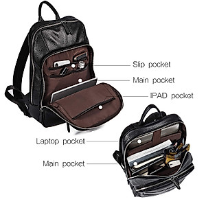 BOSTANTEN Duffle Bags for Men Genuine Leather Travel Bag and Leather Backpack 15.6 inch laptop Backpack Travel College Bag Black