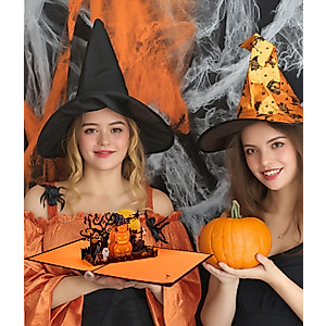 Magic Ants Halloween Pop Up Card - 3D Greeting Card, Happy Halloween Card, Pumpkin Card,Pop Up Spook Pumpkin Card,Pop Up Gift Cards,Popup Birthday Card for Best Friend,with Envelope