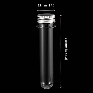 MANCHAP 80 PCS 40ml Clear Test Tubes with Caps, 140 x 25mm Plastic Storage Tubes for Gumball, Plants, Spices, Candy, Scientific Experiments