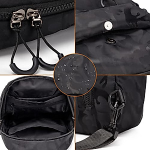 CANTLOR Men Small Sling Bag Crossbody Backpack Travel Daypacks Chest Pack Lightweight Outdoor Shoulder Bag One Strap (991801-Black camouflage)