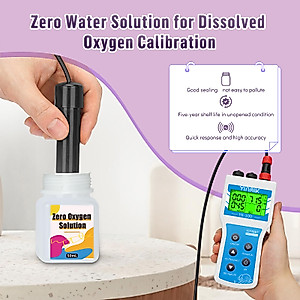 YINMIK Dissolved Oxygen Test Kit Accessories 1 * 50ml Zero Oxygen Calibration Reagent 2 * 30ml Electrolyte Filling Solution and 6 pcs Membrane Groups for DO Meter Tester