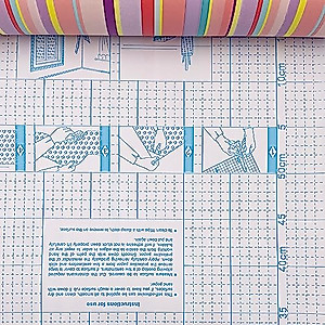 SimpleLife4U Colorful Mediterranean Striped Furniture Paper Self-Adhesive Shelf Drawer Liner 17.7 Inch by 9.8 Feet