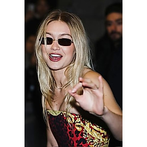 VANLINKER Retro Rectangle Polarized Sunglasses for Women Men Small 90s Vintage Trendy Slim Narrow Rectangular Frame Metal Sun Glass VL9684, Black/Grey