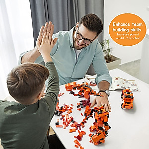 TOWINGO Dinosaur Building Toys 3in1, 568+Pieces Building Blocks Toy for Boys, Creator Building Kit Toy Sets for 6 7 8 9 10 11 12 Years Old Boys Girls