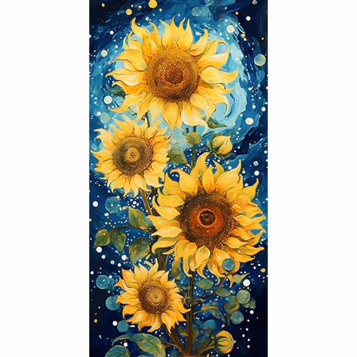 Diamond Painting Sunflower Diamond Art 5D Diamond Painting Kits for Adults DIY Paint by Numbers, Big Diamond Paintings diamond dot Gem Art Crafts for Wall Art Bedroom Home Decor(28x56 Inch),c214
