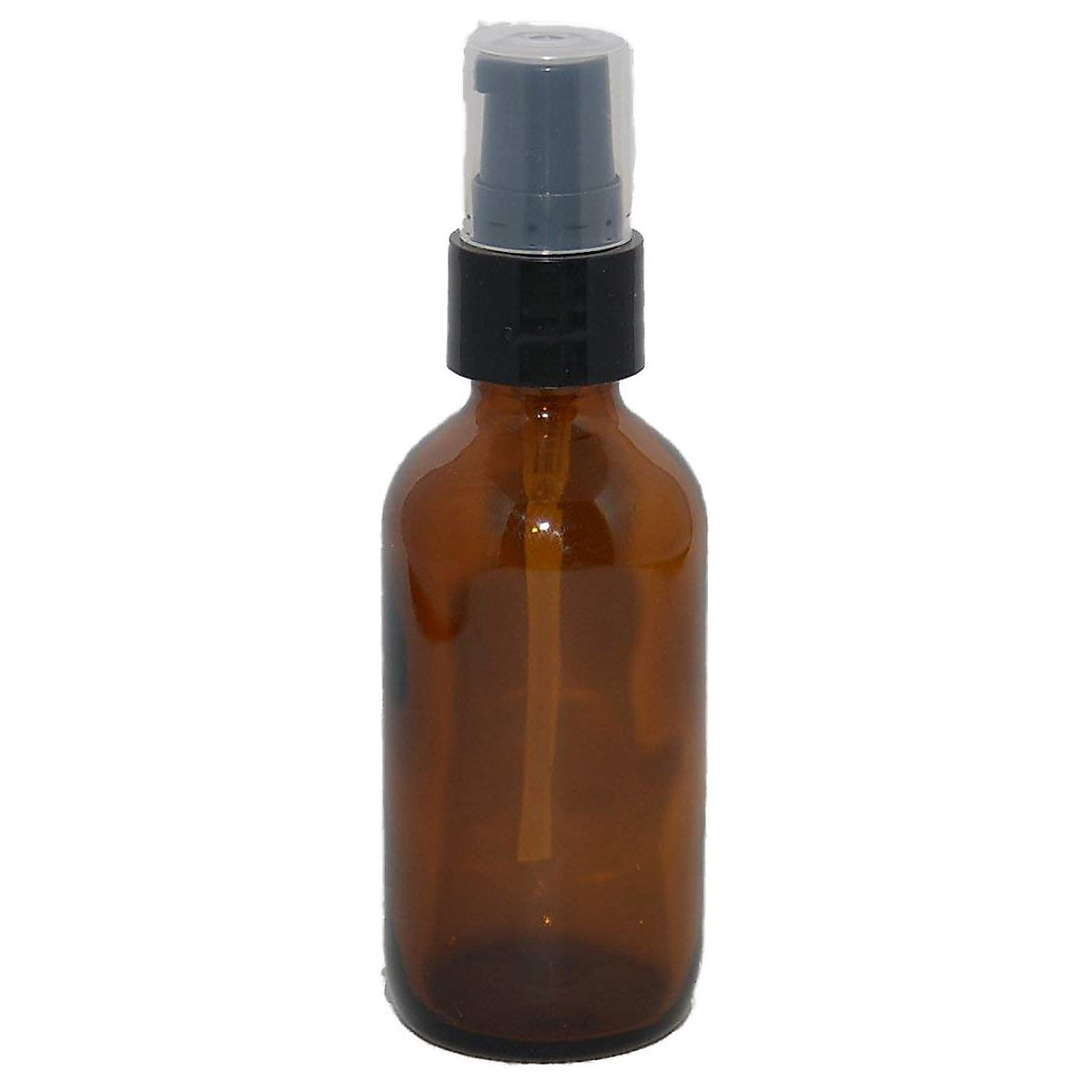 1 oz Amber Boston Round Glass Bottle with Fine Mist sprayer 6/bx