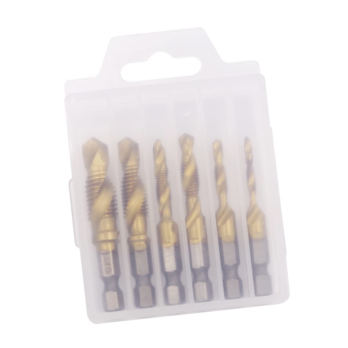 Wolfride 6PCS Tapping Drill Bit Set Metric Drill Tap Combination Bit Set M3 M4 M5 M6 M8 M10 Spiral Tap Drill Bit