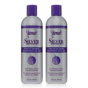 jhirmack Silver Brightening Purple Shampoo Set of 2 for all types of silver, grey, and blonde hair