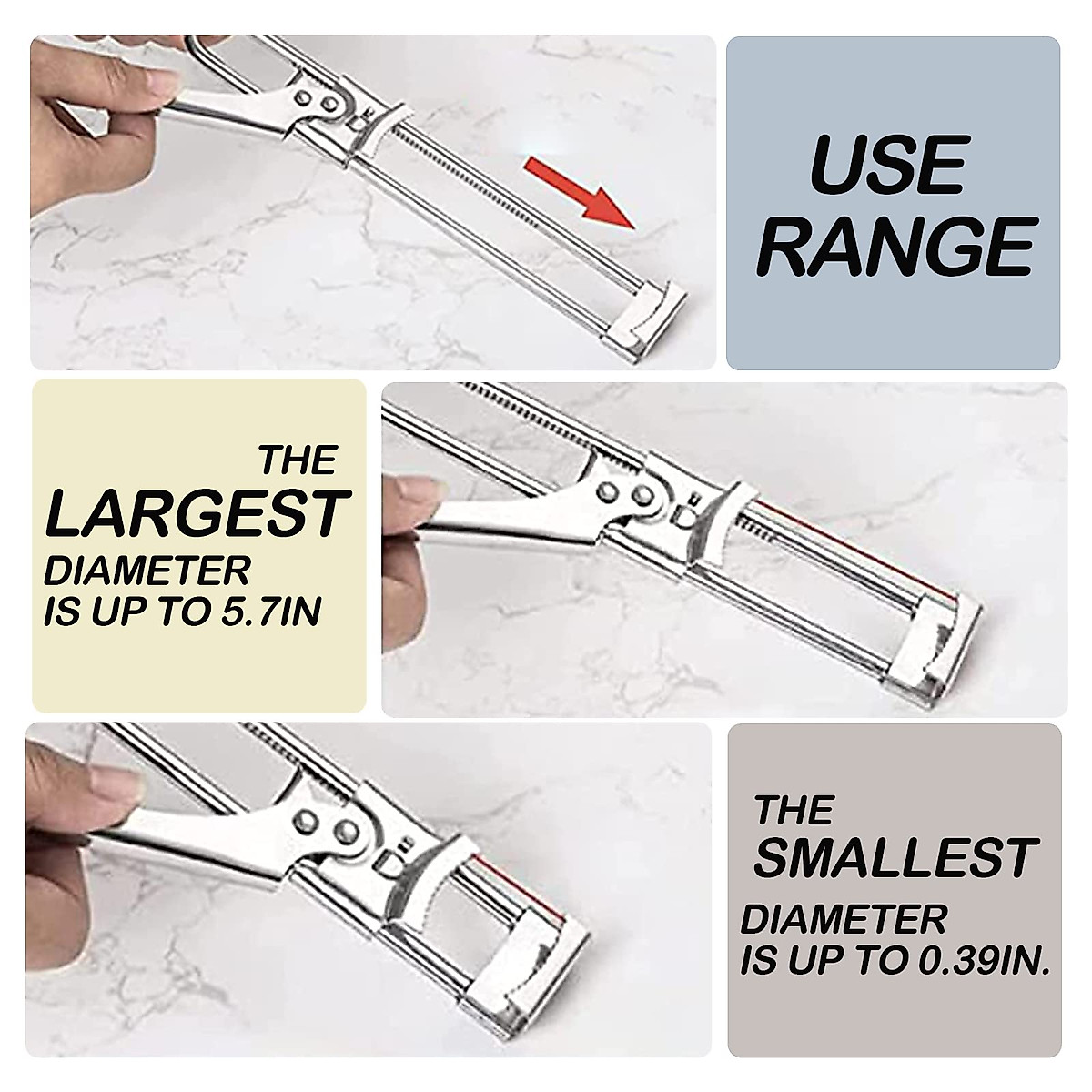 2023 Adjustable Stainless Steel Lid Opener, Easy Twist Jar Opener and Bottle Cap Remover, Ergonomic Design Kitchen Tool, Perfect for Individuals with Weak Hands or Arthritis