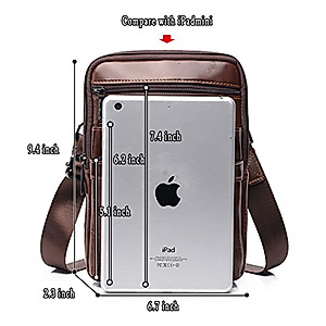 Cow Genuine Leather Sling Bag Outdoor Camping Crossbody Shoulder Chest Daypack 1-Brown