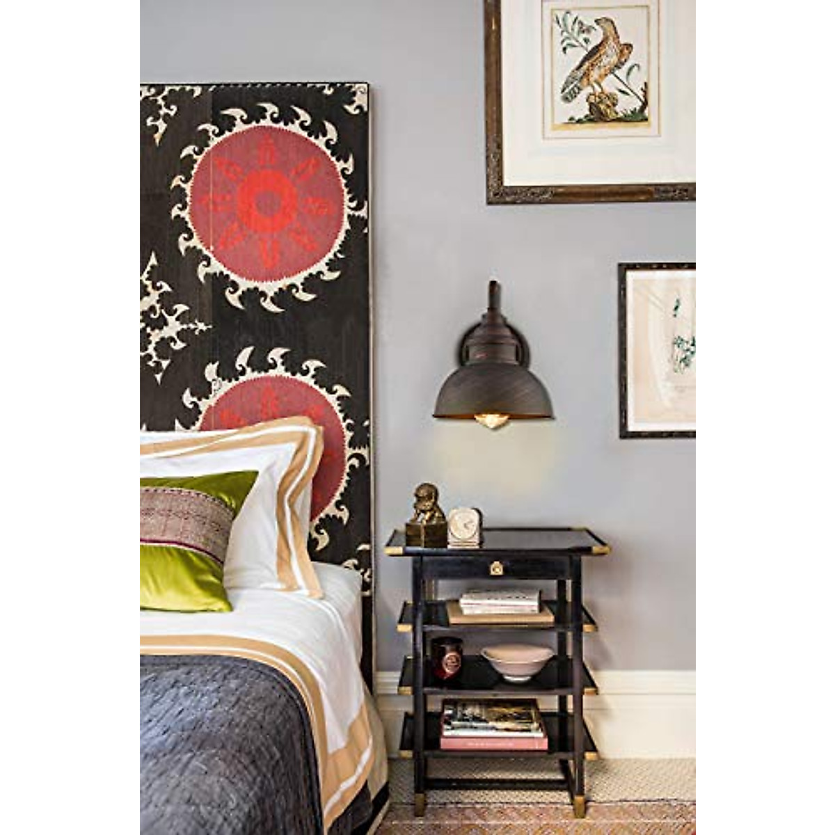 DIRYZON EUL Rustic Gooseneck Wall Sconce Outdoor/Indoor Farmhouse Porch Light 1-Light Barn Bedside Wall Light in Antique Copper Finish for Patio Front Door