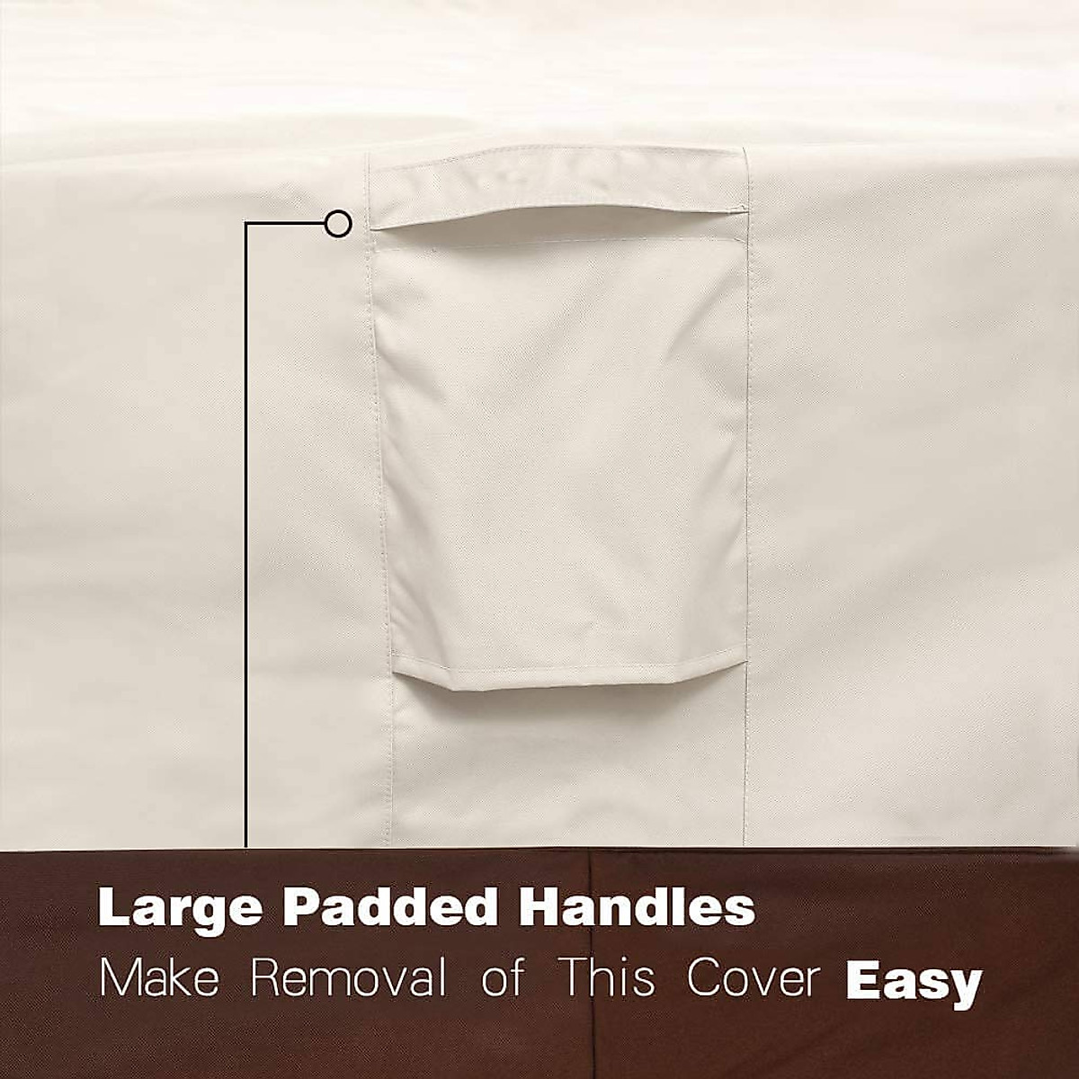 Vailge Waterproof Patio Furniture Set Cover, Lawn Patio Furniture Cover with Padded Handles, Patio/Outdoor Table Cover, Patio/Outdoor Dining Square Table Chairs Cover(Small,Beige & Brown)