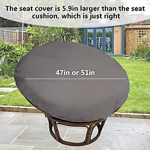 TDHLW Papasan Chair Cushion Covers Only, Outdoor Indoor Cushion Waterproof Slipcover for Papasan Chair Cushion, Removable Zippered Papasan Cushion Cover,Waterproof Dark Gray,Fits a 51-55 Inch