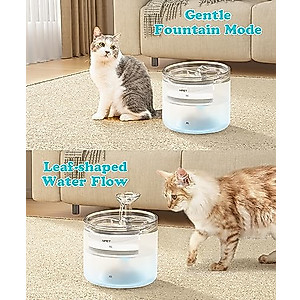 NPET WF100 Cat Water Fountain, 54oz/1.6L Automatic Pet Fountain Cat Water Dispenser with 2 Flow Modes, Light Quiet Pump for Cats (Adapter Not Included)