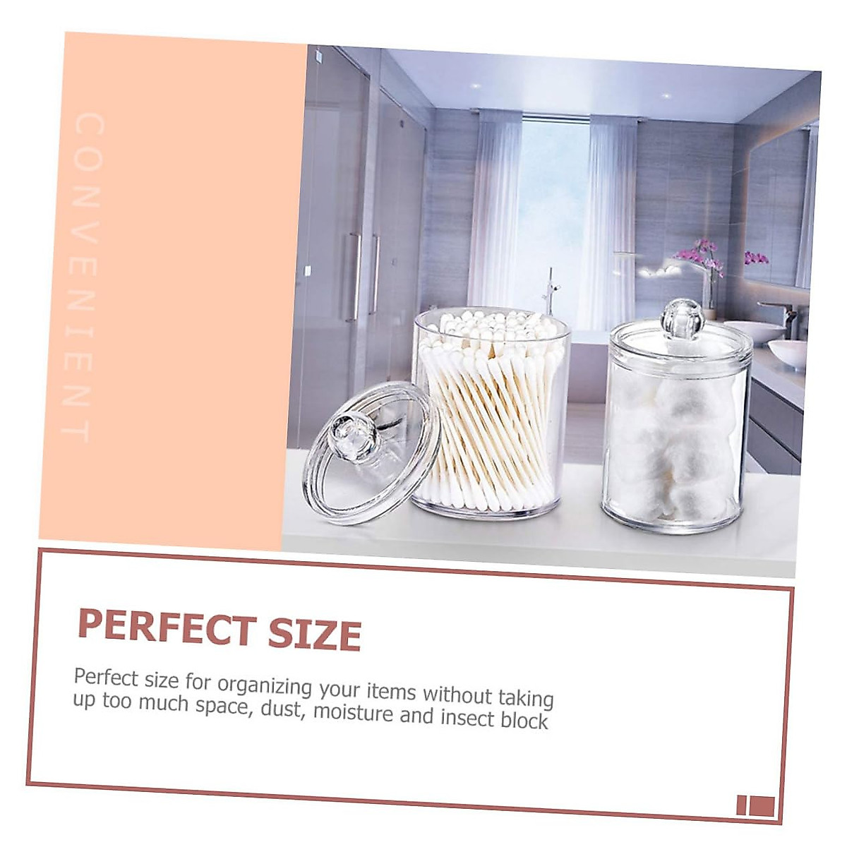 FELTECHELECTR 2pcs Box Cotton Ball Storage Box Glass Storage Jars Cotton Pad Holder Glass Stand Jewelry Organizer Tray Tool Organizer Box And Cotton Holder Set Multipurpose Cosmetic Organizer