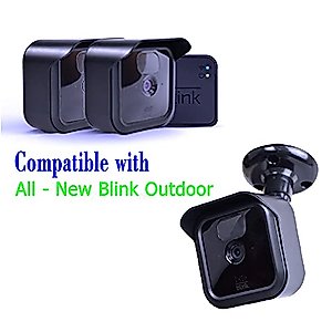 All-New Blink Camera Housing and Wall Mount Bracket,360° Adjustable Bracket and Weather Proof Protective Cover with Blink Sync Module Outlet for Blink Indoor/Outdoor Security System (Black 2 Pack)