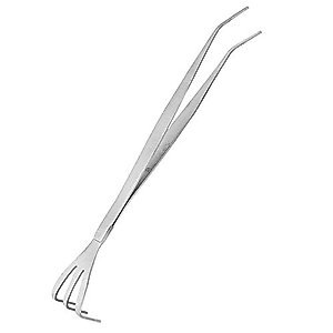 Maxmartt Bonsai Root Rake,2-in-1 Stainless Steel Root Rake Bonsai Tweezers Soil Farming Tool with Ergonomical Handle