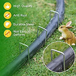 Luijnbn 30 Pack Lawn Staples, Premium Garden Landscape Staples, Galvanized Heavy-Duty Gauge Stakes, U-Shaped Tent Stakes, Anti-Rust Fence Netting Pins Ground Spikes, Sod Pins