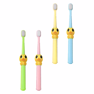 TOYANDONA 4pcs Extra Toothbrush with 10000 Bristles Cartoon Duck Micro Nano Manual Toothbrushes Sensitive Gums Toothbrushes Adult Kid Tooth Brush