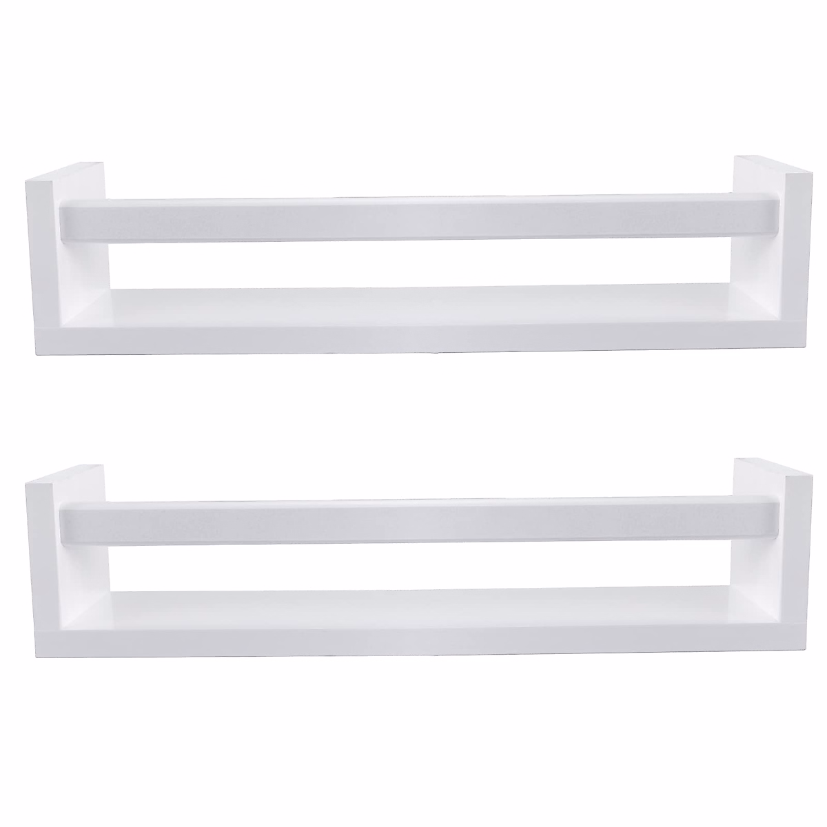 birola Wall Bookshelves for Kids,Book Shelf Organizer for Baby Nursery Décor,Nursery Book Shelves Set of 2,Wood Floating Nursery Shelves for Wall (Set of 2 White)