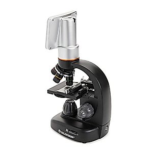 Celestron – TetraView LCD Digital Microscope – Biological Microscope with a Built-In 5MP Digital Camera – Adjustable Mechanical Stage –Carrying Case and 2GB Micro SD Card