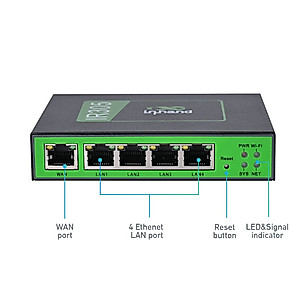 InHand Networks IR305 Industrial Iot LTE 4G VPN Router, 5 Ethernet Port, Dual sim, Wan failover, DI/DO Port, Remote Connection, Link Backup, Mu-mimo, VLAN. Support AT&T, T-Mobile & Verizon (CAT6)