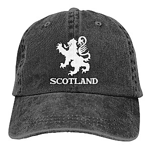 KZEMATLI Unisex Lion Rampant Scotland Denim Hat Adjustable Washed Dyed Cotton Dad Baseball Caps