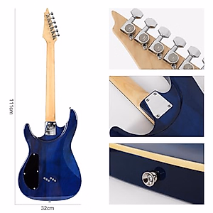 Electric guitar beginners beginners adult practice electric guitar advanced performance set professional grade-D170 (Blue)
