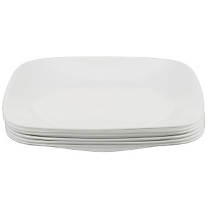 Corelle 6-Piece Salad Plates Set, 9-Inch Plates, White & 6-Piece Salad Plates Set, Triple Layer Glass and Chip Resistant, 8-1/2-Inch Lightweight Round Plates, Winter Frost White