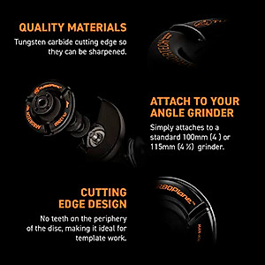 ARBORTECH TURBOPlane Blade 4Inch/100mm Carbide Woodworking Disc Angle Grinder Attachment | IND.FG.400.20