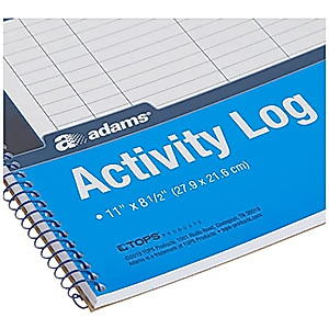 Adams Activity Log Book, Spiral Bound, 8.5 x 11 Inches, 100 Pages, White (S1185ABF)