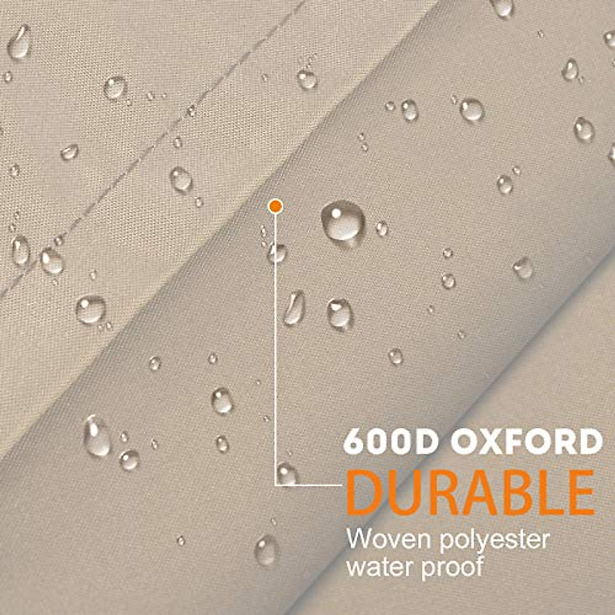 CAMPROS Rectangular/Oval Patio Furniture Cover with Roof Pole, Waterproof Outdoor Table Chair Set Covers, Fade Resistant Cover for Outdoor Furniture Set, UV Resistant, 134" L x 84" W x 56" H - Beige