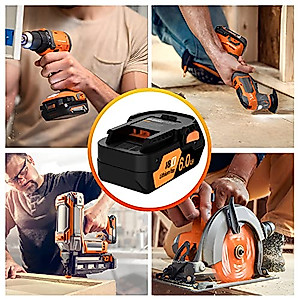 [Upgraded] 6000mAh 2Pack Replacement Battery for RIDGID 18V Compatible with RIDGID Battery 18V R840085 R840086 R840087 R840083 R840084 AC840087P AC840086 AC840085 Power Tool Replacement Battery