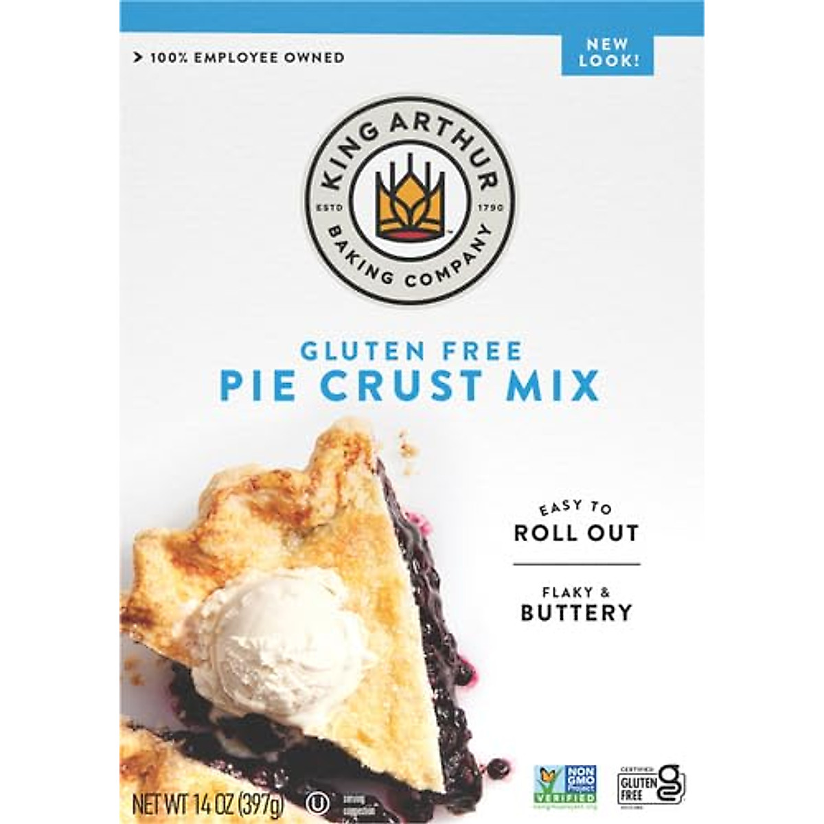King Arthur Flour Gluten Free Pie Crust Mix, Packaging May Vary, 14 Oz