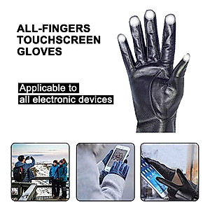 QECEPEI Womens Long Leather Gloves Touchscreen Texting Opera Evening Dress Driving Gloves Sikly Liner L, 19.6"/50cm