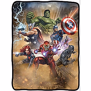 Seven Times Six Marvel Avengers Defenders of Earth Blanket 46" X 60" Flannel Fleece Throw