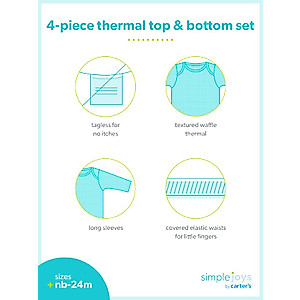 Simple Joys by Carter's Baby Boys' 4-Piece Textured Set, Gold/Blue, 6-9 Months