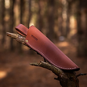 BPS Knives Belt Knife Sheath - Leather Sheath for Fixed Blade Knife - Outdoor, Hunting, Bushcraft, Camping Fixed Blade Knives - Leather Case with Belt Loop Clip