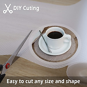 Shelf Liner, Raydior Drawer Liner Non-Slip Washable, 12in×20Ft Cabinet Liner Non-Adhesive Shelf Liners for Kitchen Cabinets, Wire Shelves, Refrigerator Liners Come with 6pcs Drawer Divider (Clear)