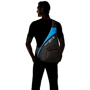 Pickleball Fanatic Sling Bag with pockets for Paddles, Balls, Gear, and Water Bottle(Blue/Black)