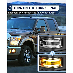 ECCPP Tow Mirrors Towing Mirrors Compatible with 2004-2014 for Ford for F-150 Pickup Truck with Left Right Side Power Control Heat Turn Signal Puddle Light with Black Housing