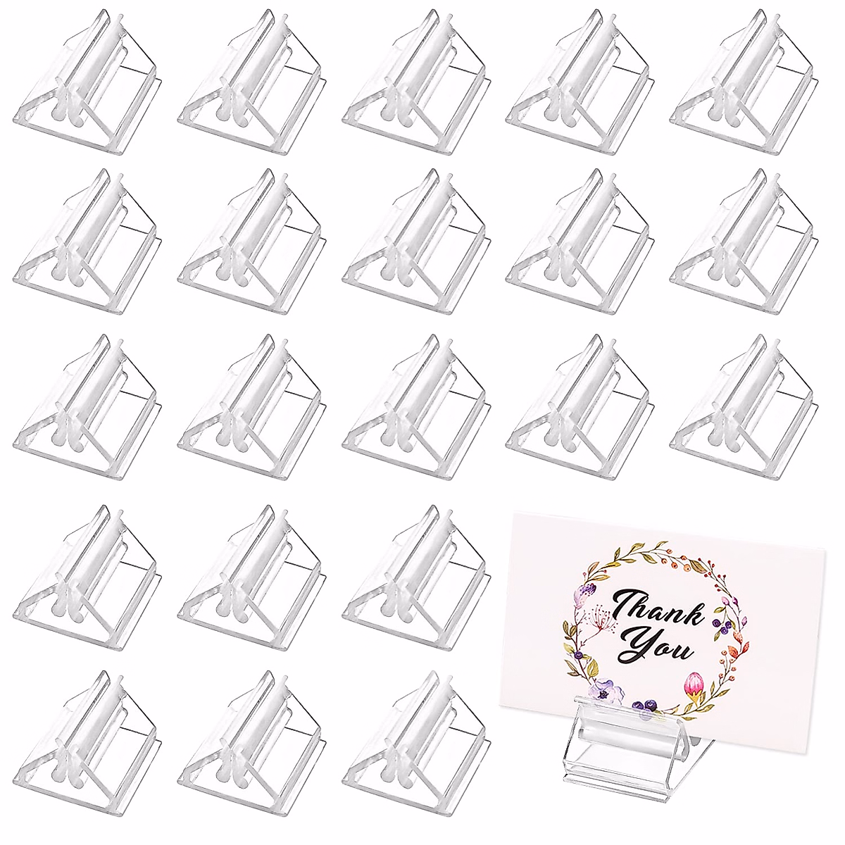 50 Pack Plastic Game Card Stands Clear Card Holders Table Place Game Pieces Sign Stand for Board Game Photo Memo Picture Display Party Favor - 0.75×0.75inch